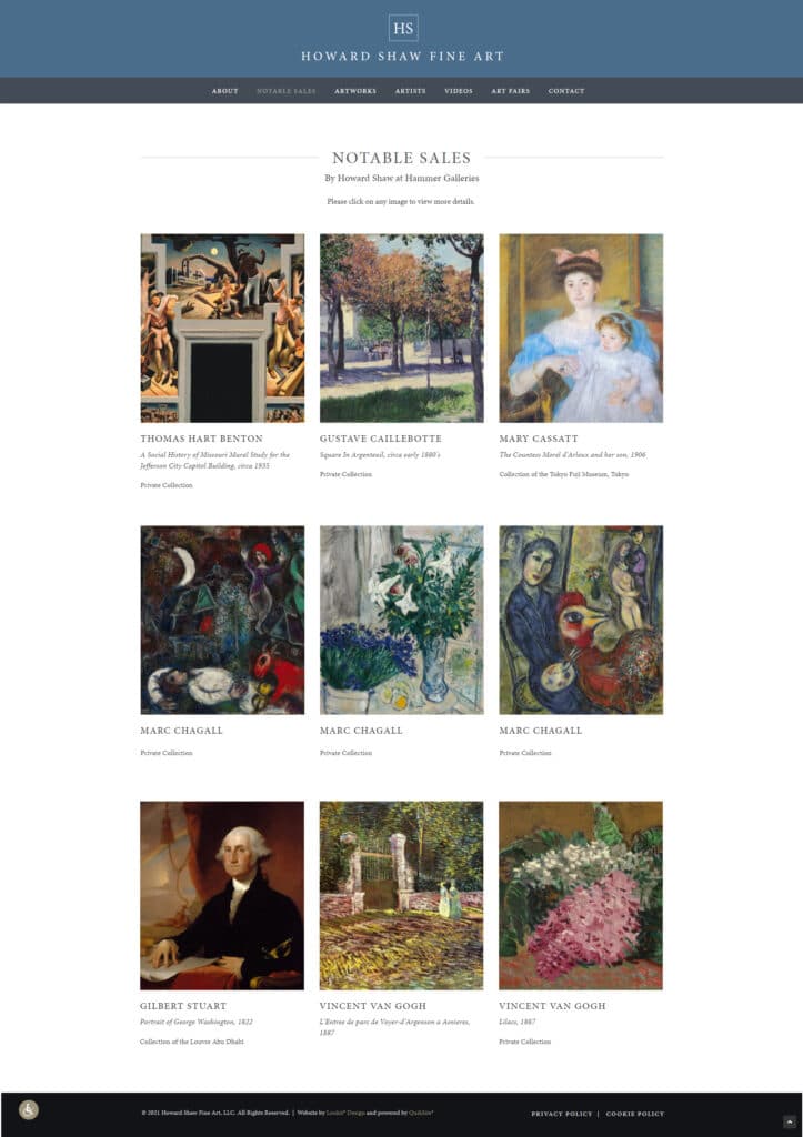 Fine Art Dealer - QuikSite® Design Services